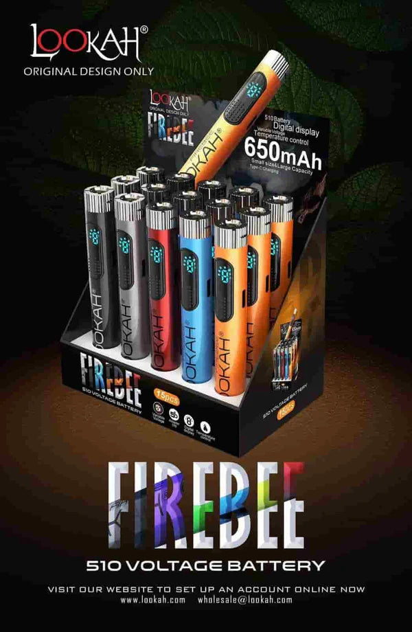 Lookah Firebee 510 Battery 15pcs Display – Z Wave Distro